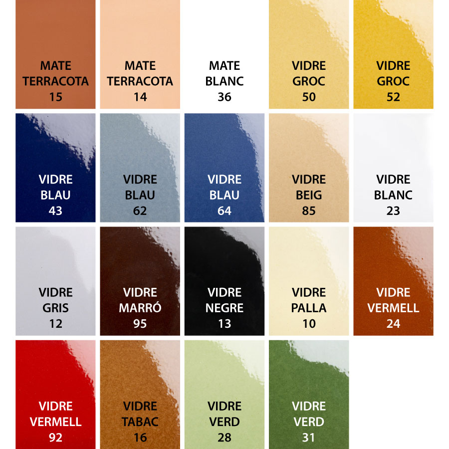 Rajola De Ceramica Pintada D un Color Llis Artesania Catalunya
